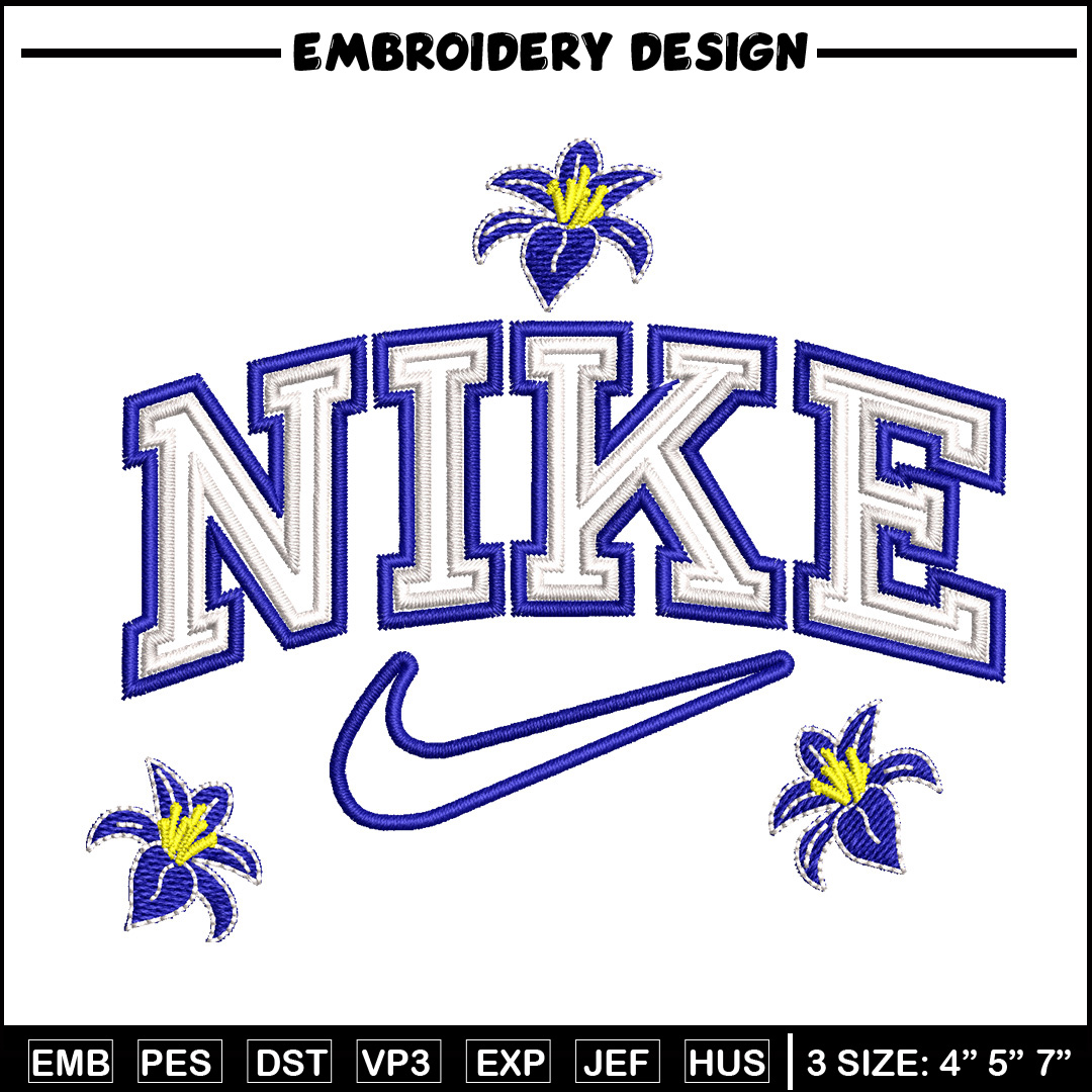 Nike flower embroidery design, Flower embroidery, Nike desig | Inspire ...