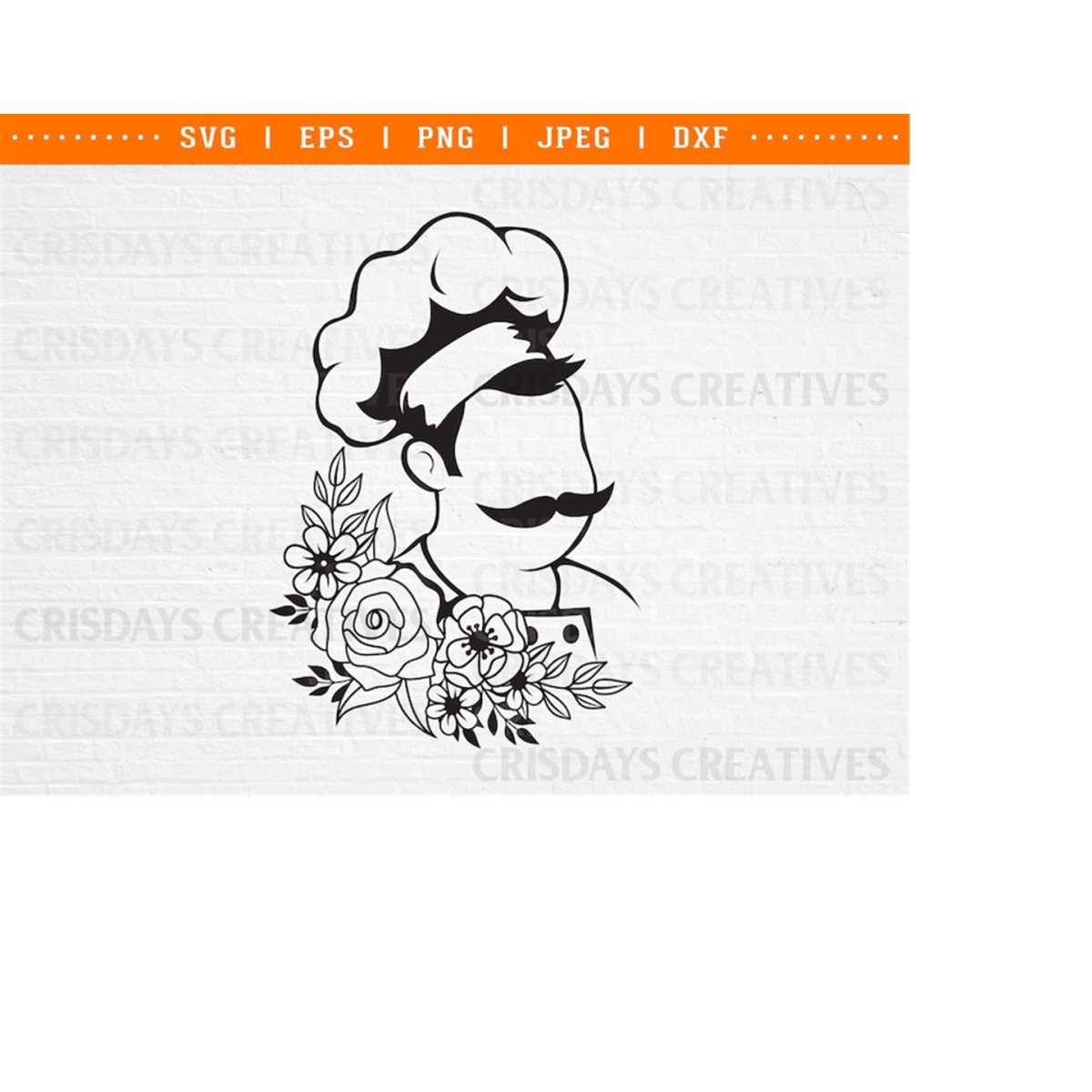 floral chef svg, chef svg, chef with flowers svg, flower che | Inspire ...