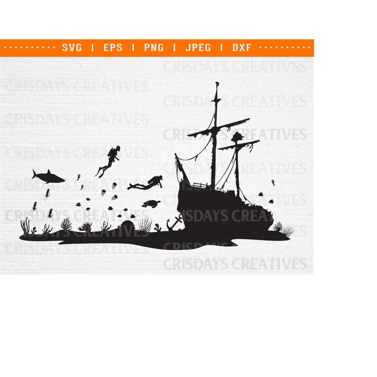 diving svg, deep sea diving svg, diving scene svg, diver svg - Inspire ...