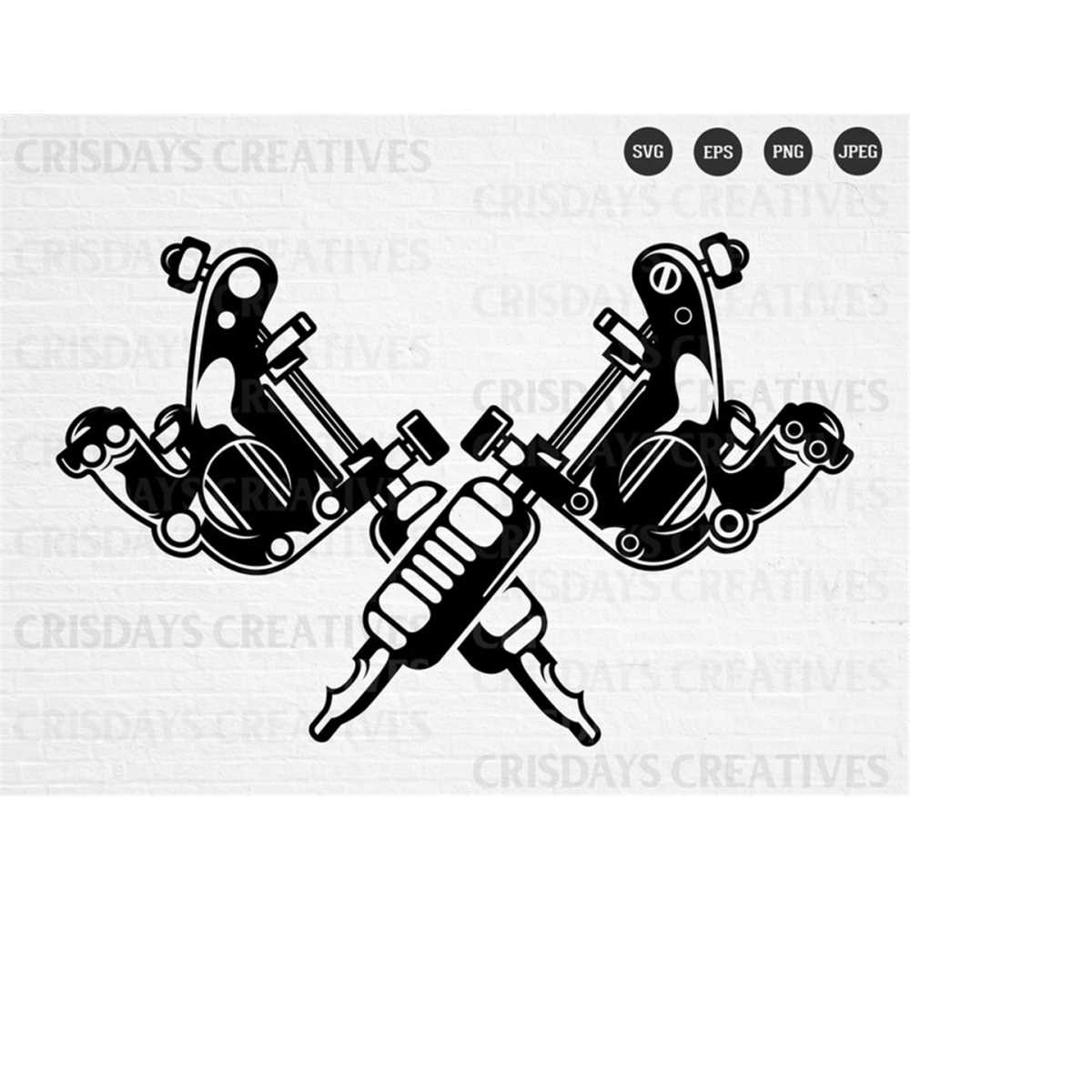 Tattoo Machine Svg| Cross Tattoo machine Svg| Tattoo Svg| Ta | Inspire ...