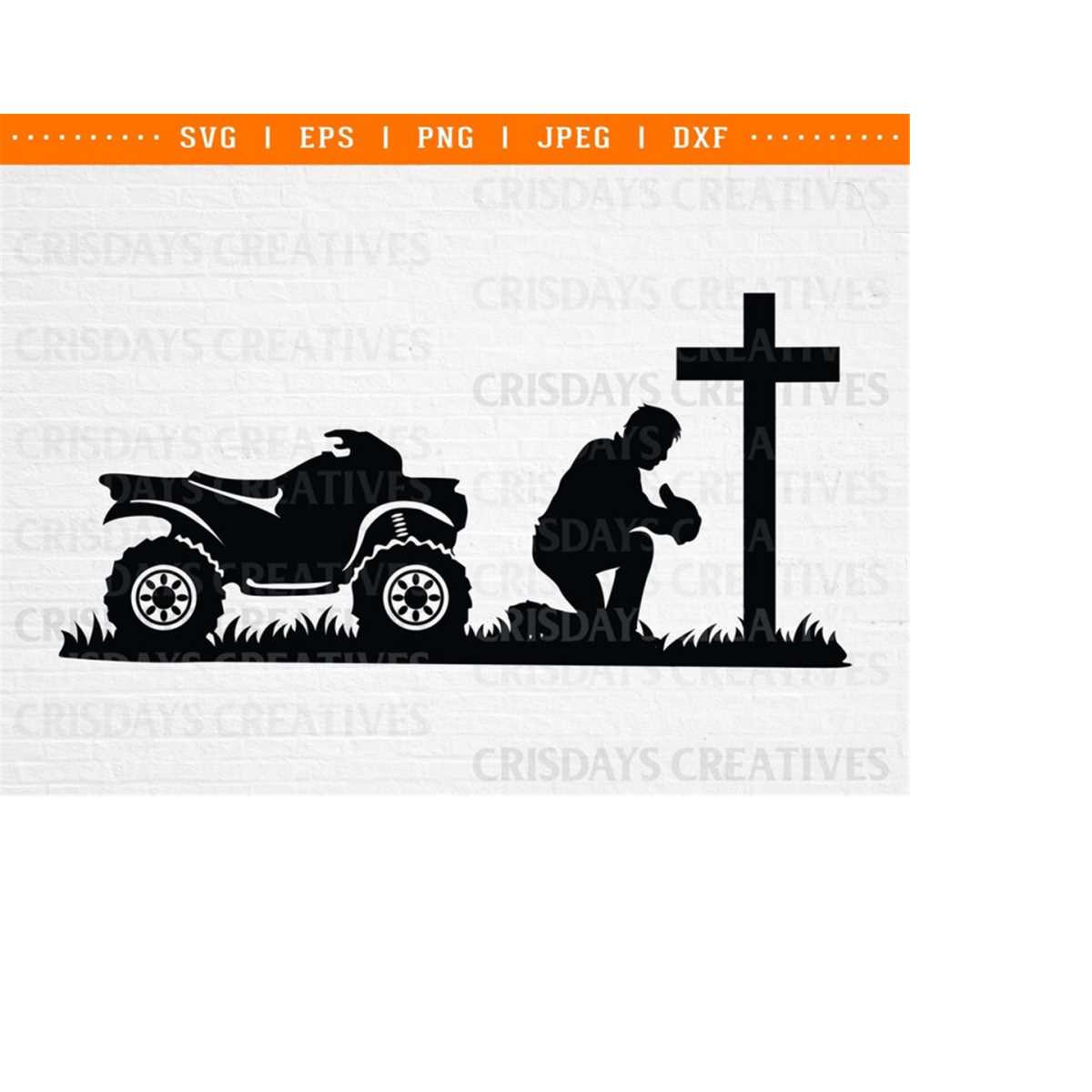 Atv svg, Man kneeling on the cross svg, boy kneeling on the - Inspire ...