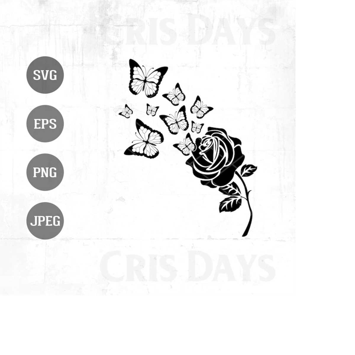 Rose Butterflies SVG | Roses SVG | Butterfly Svg | Rose vect - Inspire ...