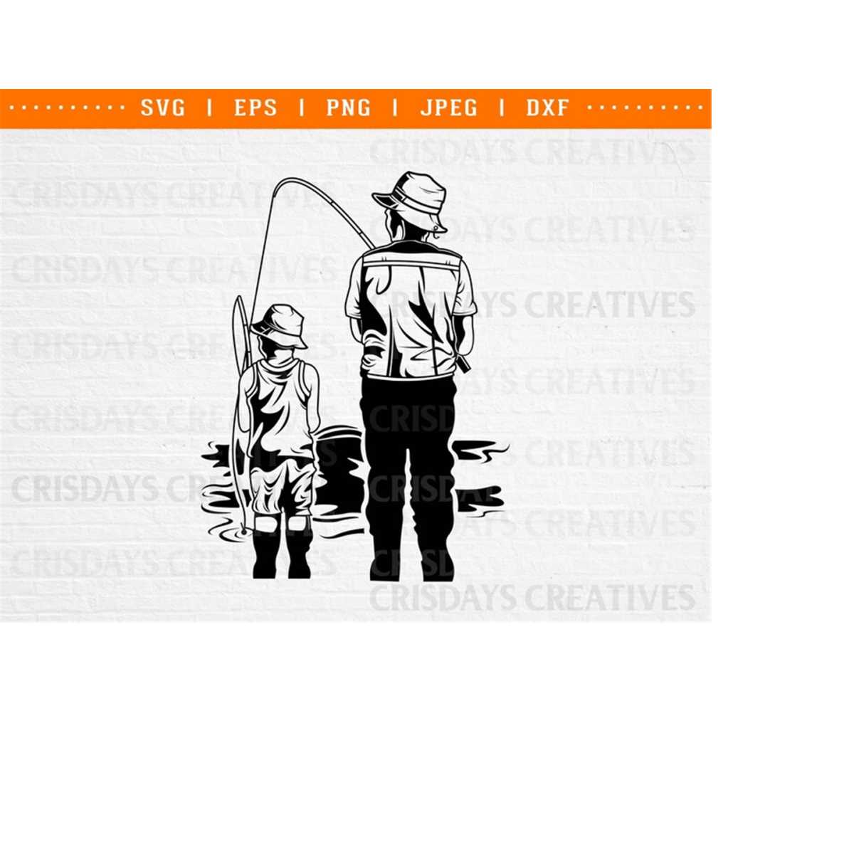 Father and Son SVG || Fishing SVG || Father and Son Fishing | Inspire ...