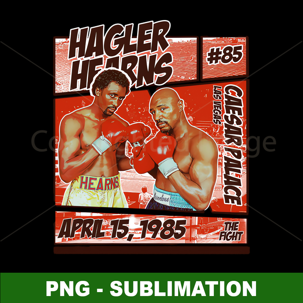 Hagler vs Hearns - Retro Comic Sublimation PNG Digital Downl | Inspire Uplift