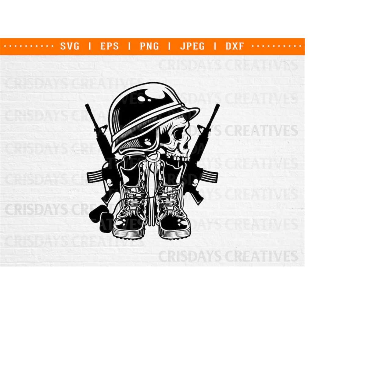 Patriotic Svg Combat Boots Svg Skull Soldier Svg Rifle Svg| - Inspire ...