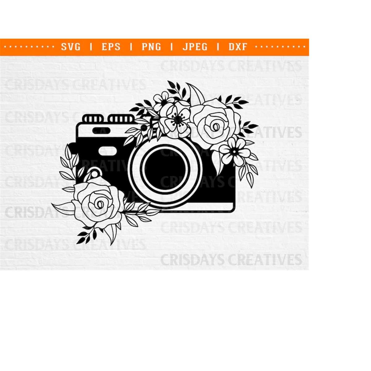 Floral Camera Svg| Vintage Camera Svg| Cute Camera with Flow | Inspire ...