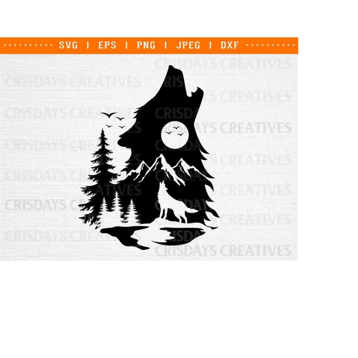 howling wolf svg, howling wolf ornament svg, howling wolf pn | Inspire ...