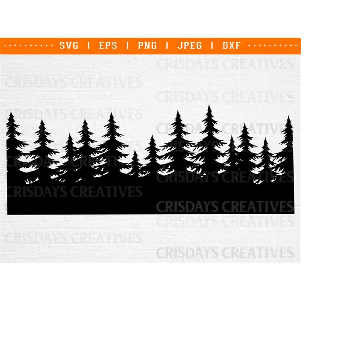forest line svg, fir forest tree line silhouette svg, forest - Inspire ...
