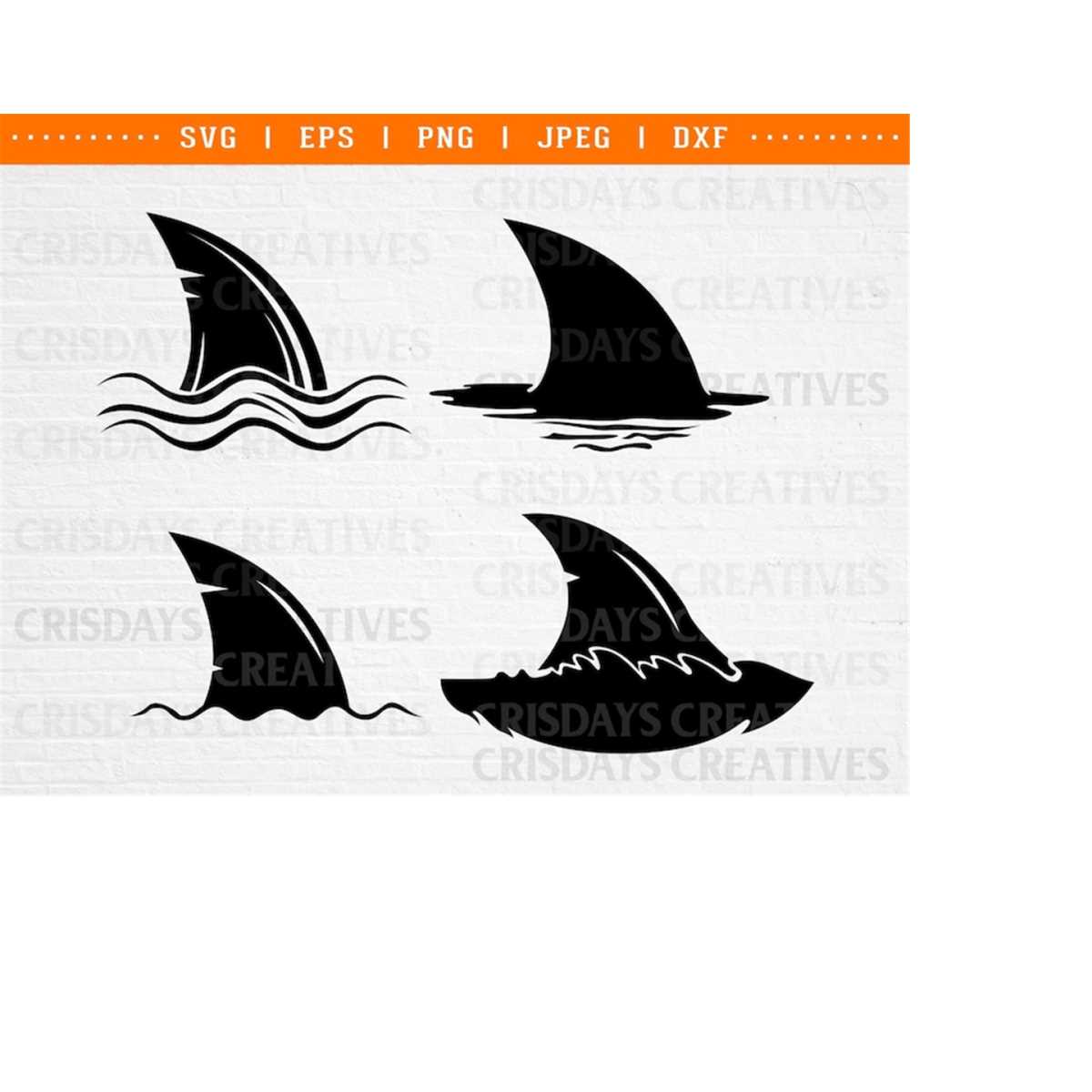shark fins svg, shark fins bundle svg, shark svg, shark silh - Inspire ...