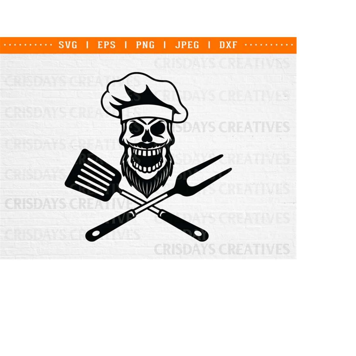 Skull Chef Svg File || Chef Svg || Skull Chef Shirt || Chef - Inspire ...