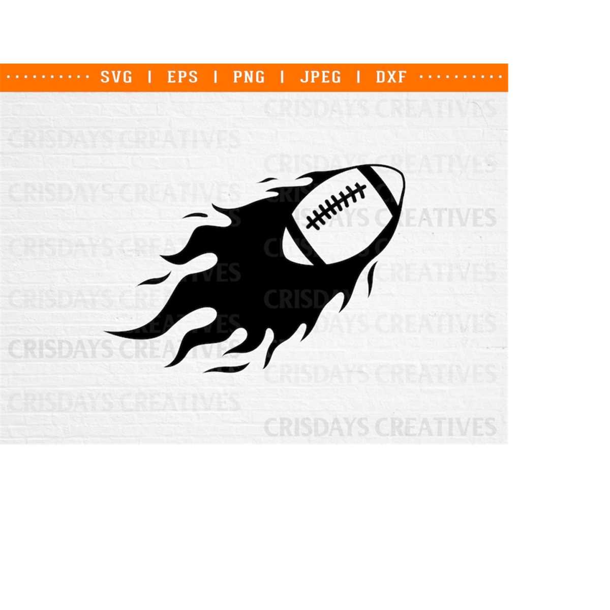 Flaming Football Player Svg| Football Svg| Flaming Football | Inspire ...