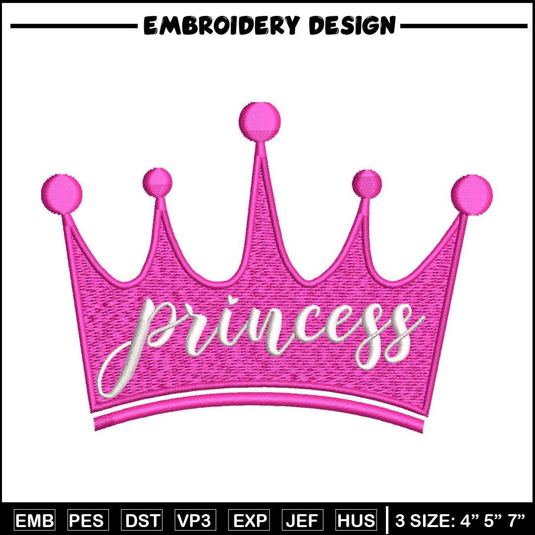 Princess crown embroidery design, Princess embroidery, Emb d | Inspire ...