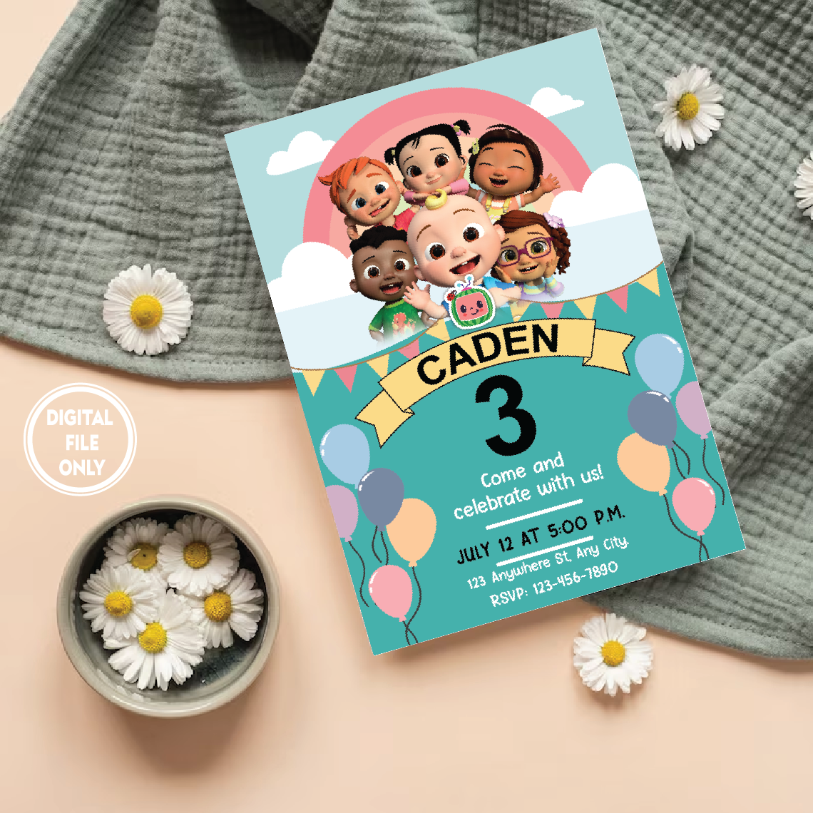 Personalized File Cocomelon Invitation | Cocomelon Birthday | Inspire ...