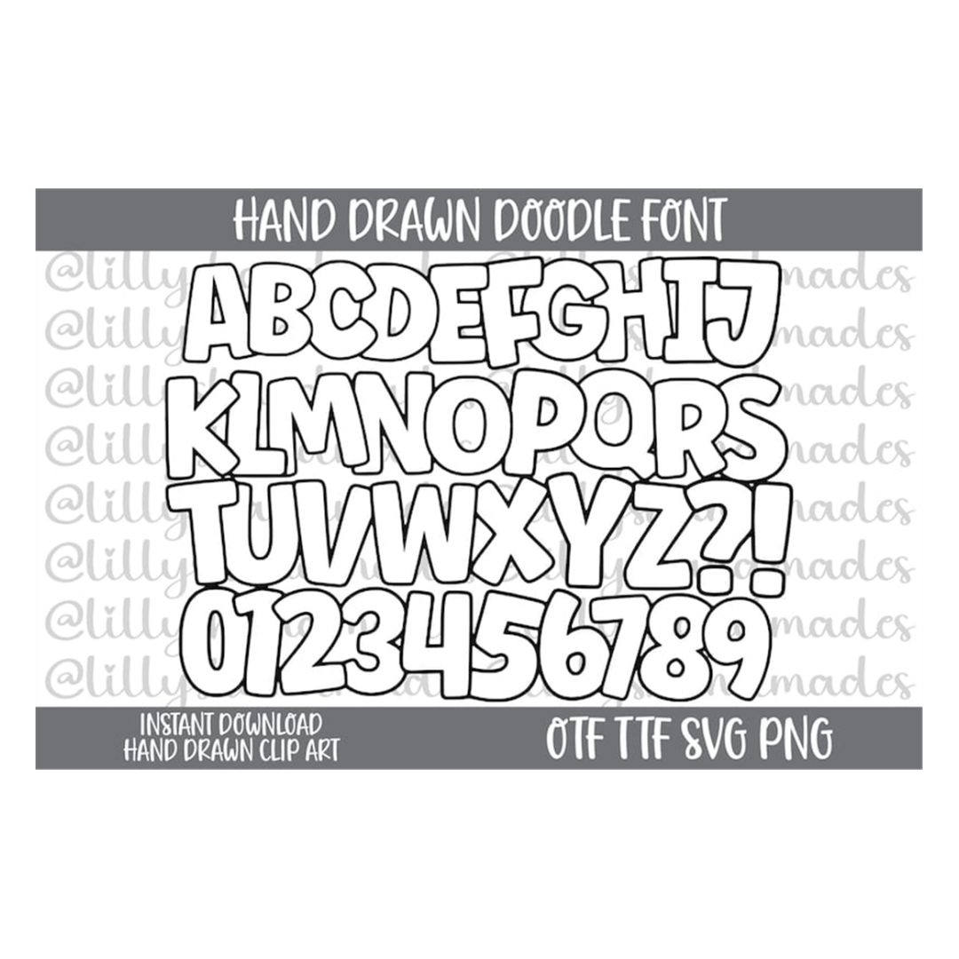 Font Svg, Alphabet Svg, Outline Font Svg, Doodle Font Svg, H | Inspire ...