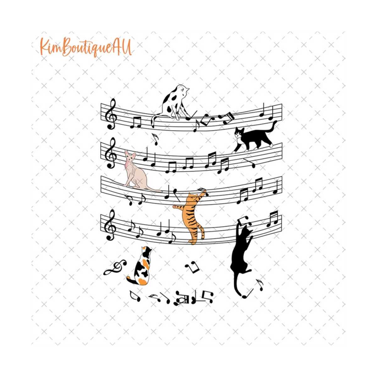 Cat Lover With Music Note Png, Cute Cat Playing Music Note C | Inspire ...
