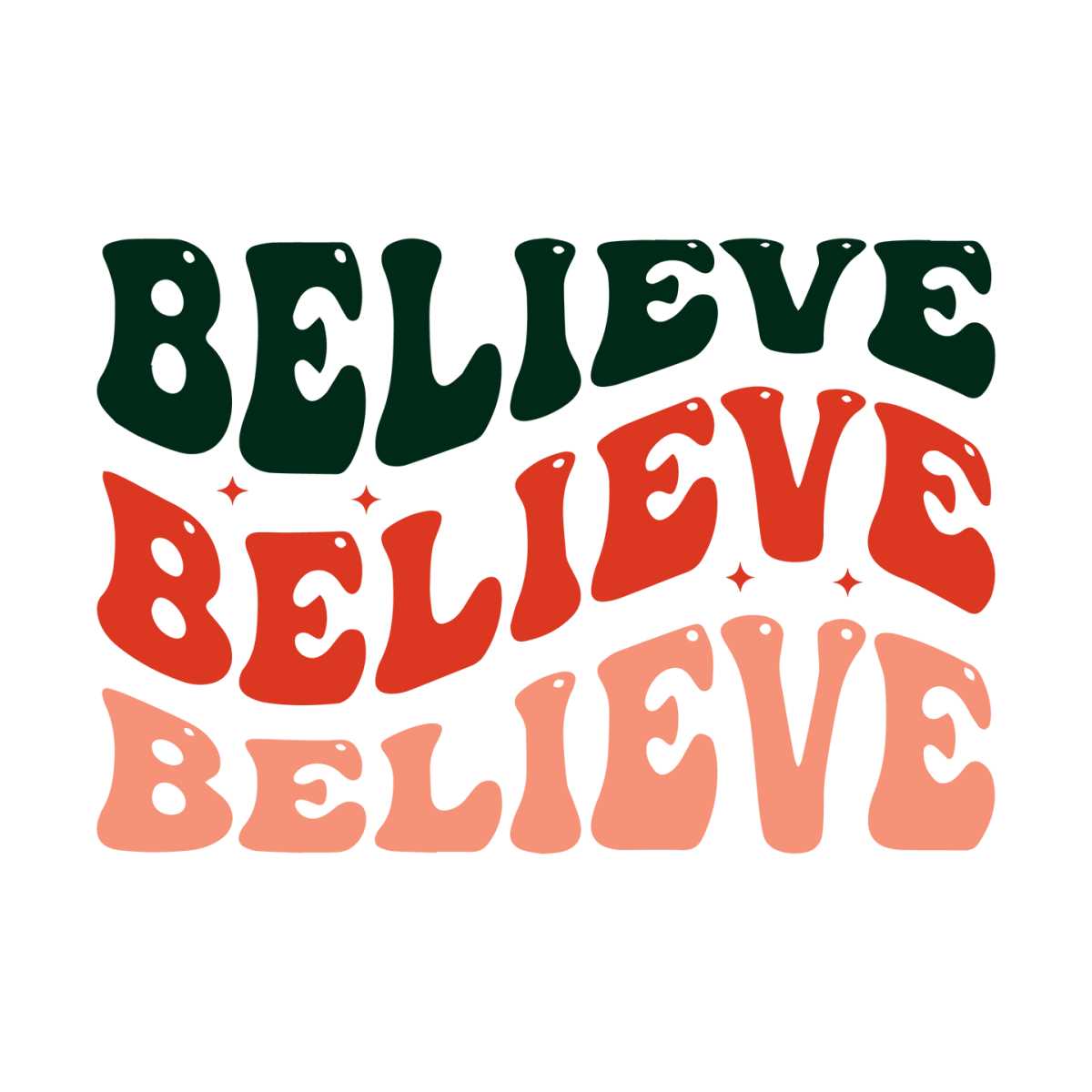Believe PNG, Believe Santa PNG, Retro Christmas PNG, Green S | Inspire ...