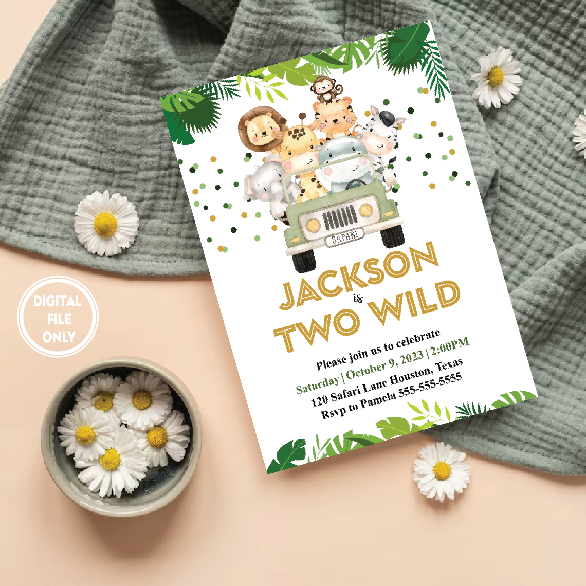 Personalized File Two Wild invitation Png - Jungle Safari Bi - Inspire ...