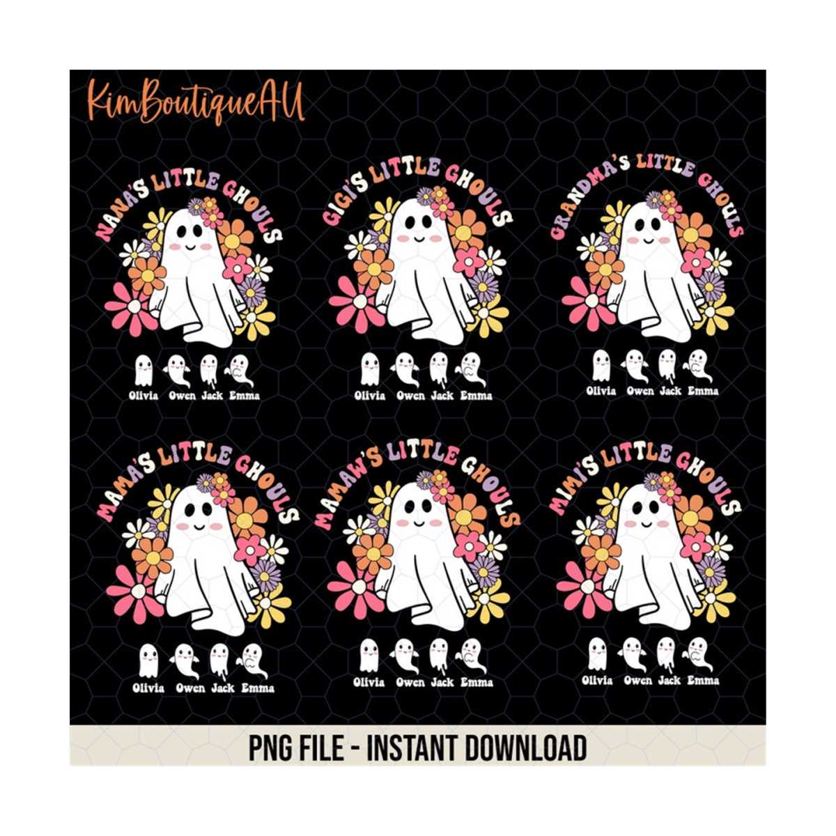 Mamas Little Ghouls With Custom Kids Name Bundle, Floral Gho | Inspire ...