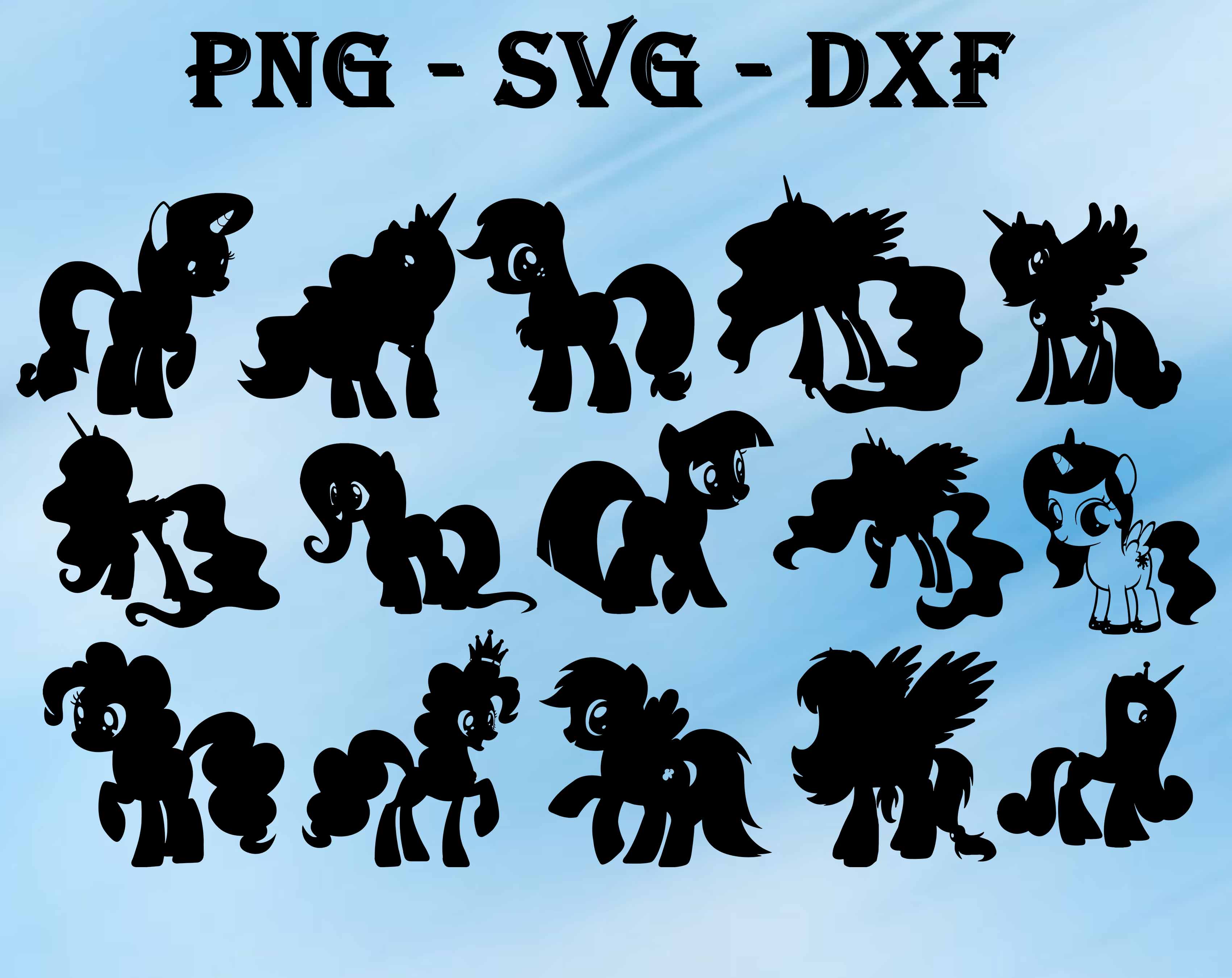Black Pony SVG, Bundles My Little Pony SVG, PNG,DXF, PDF, JP - Inspire ...
