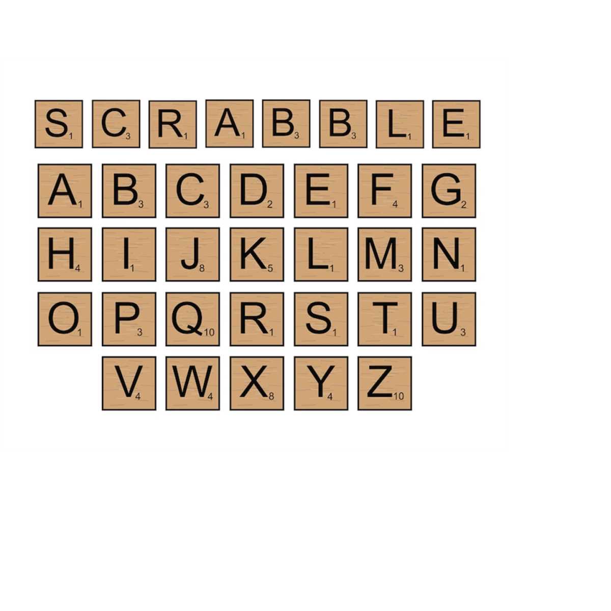 SCRABBLE TILES SVG Files, Scrabble Tiles Clipart, Scrabble T | Inspire ...