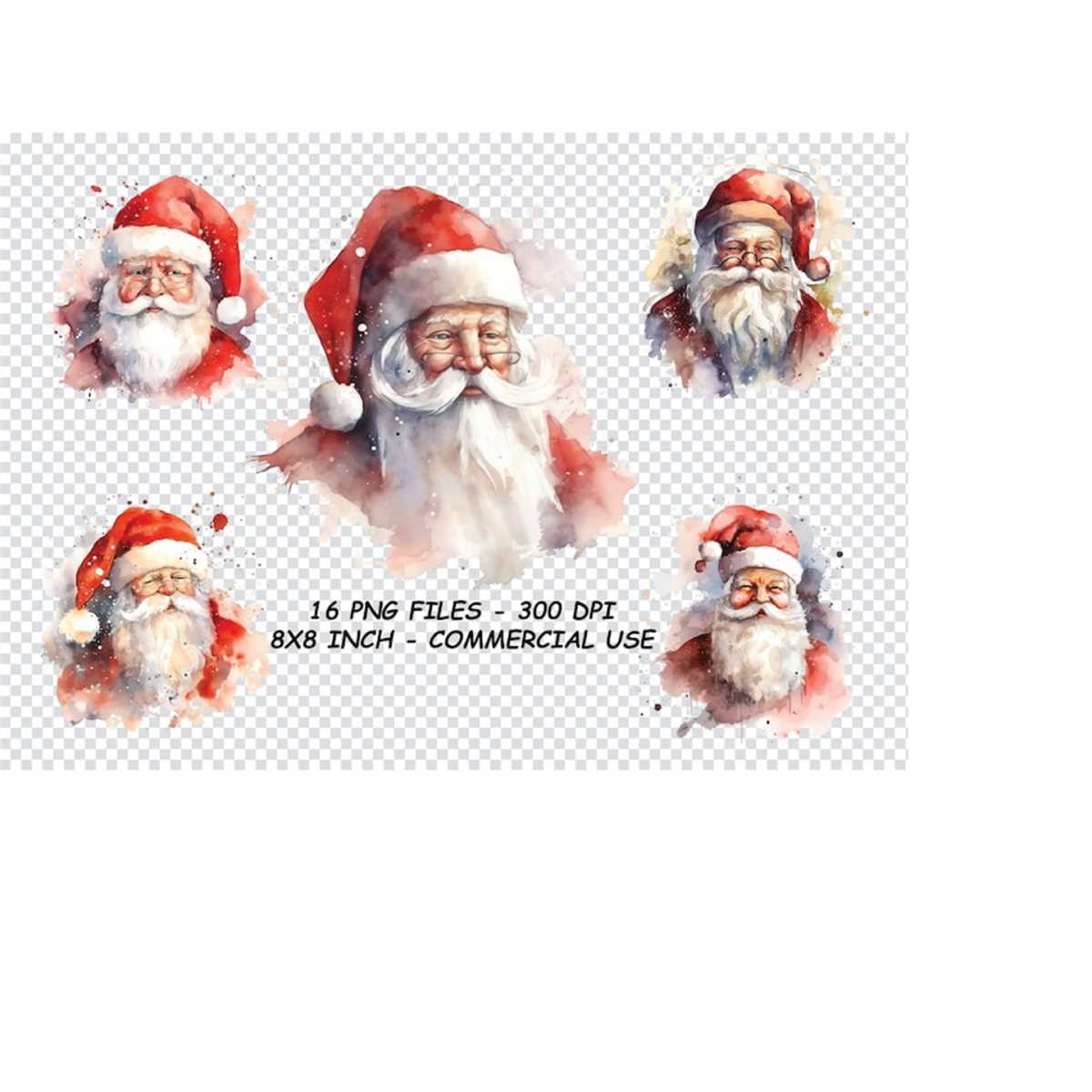 WATERCOLOR SANTA CLAUS Clipart, Santa Claus Clipart Png, San - Inspire ...