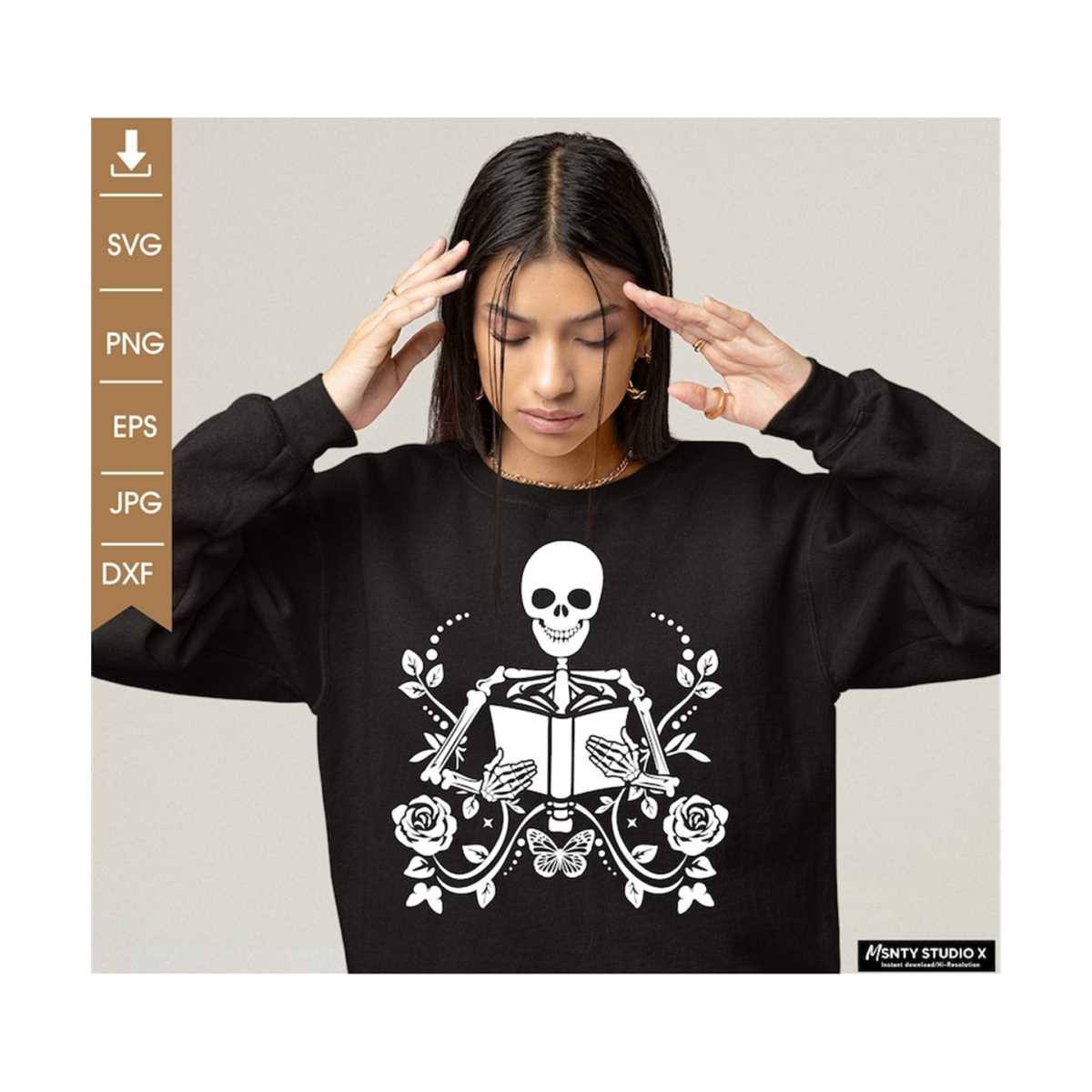 Skeleton holding Book svg,Book lover svg, Reader Bookish svg | Inspire ...