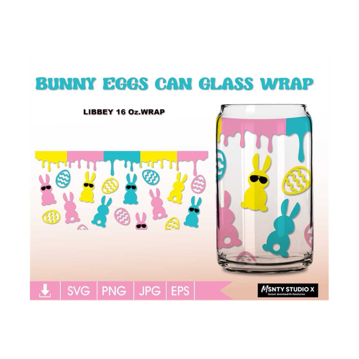 Full wrap Easter Eggs Donut Drip Glass Wrap Svg,Easter Rabbi | Inspire ...