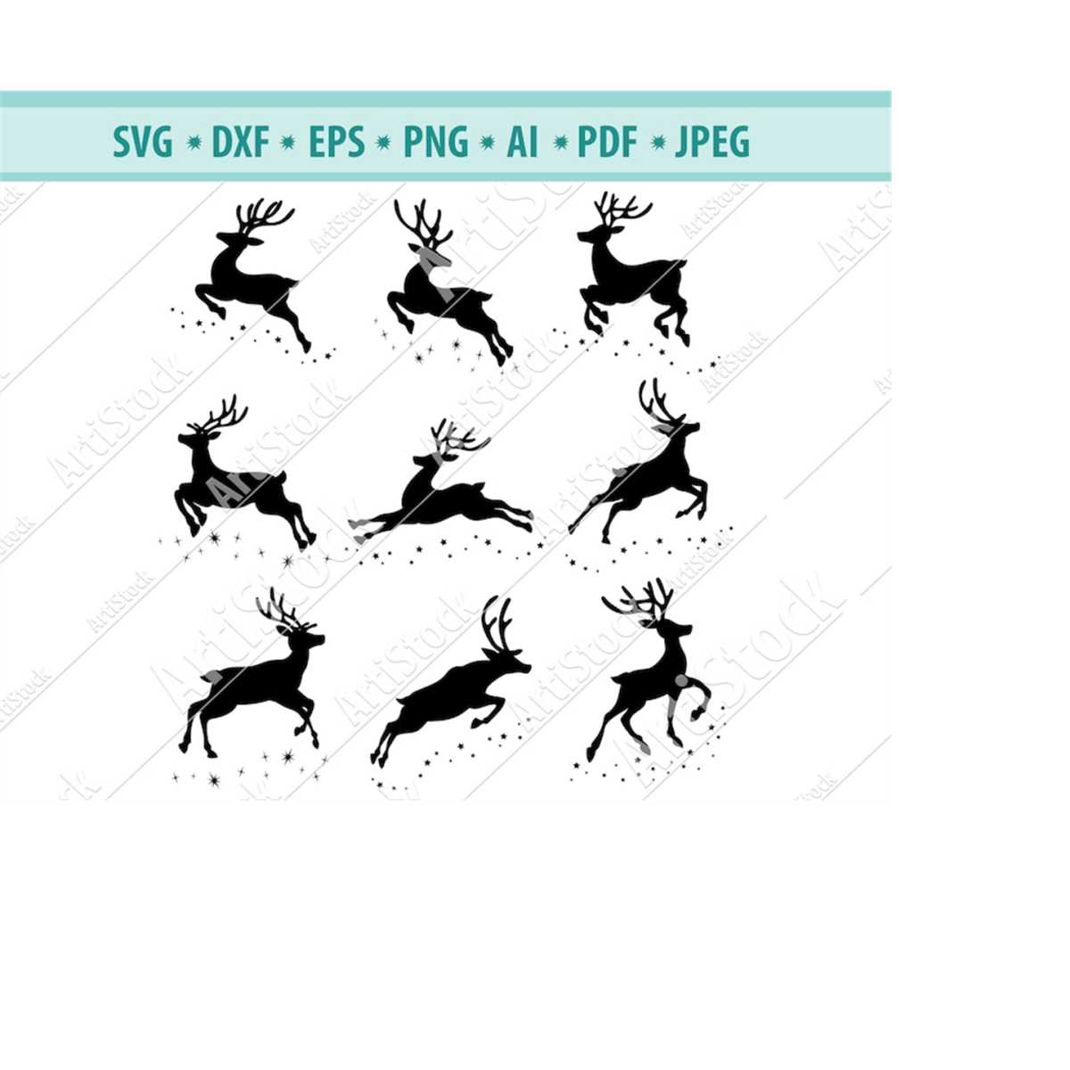 Reindeer svg, Christmas reindeer svg, Running deer Svg file, - Inspire ...