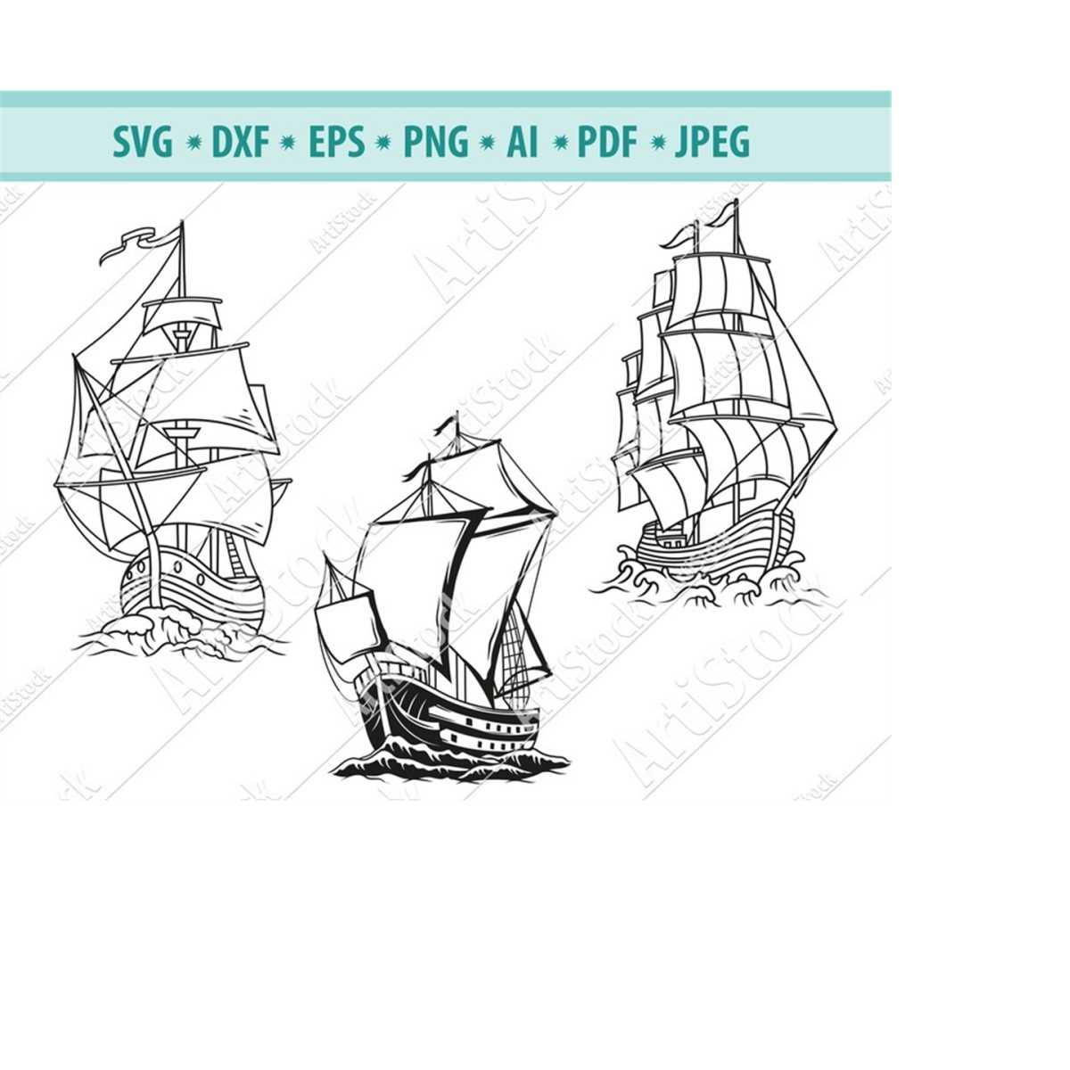 Sailing ships SVG, Ship Svg, Sailboat Svg, Boat cut file, Sa | Inspire ...