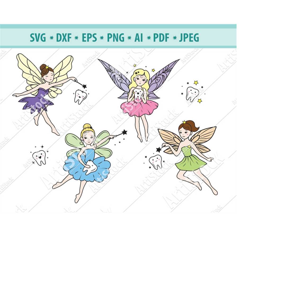 Fairy Svg File, Tooth fairy Svg, Tooth Svg, Flying Fairy Svg | Inspire ...