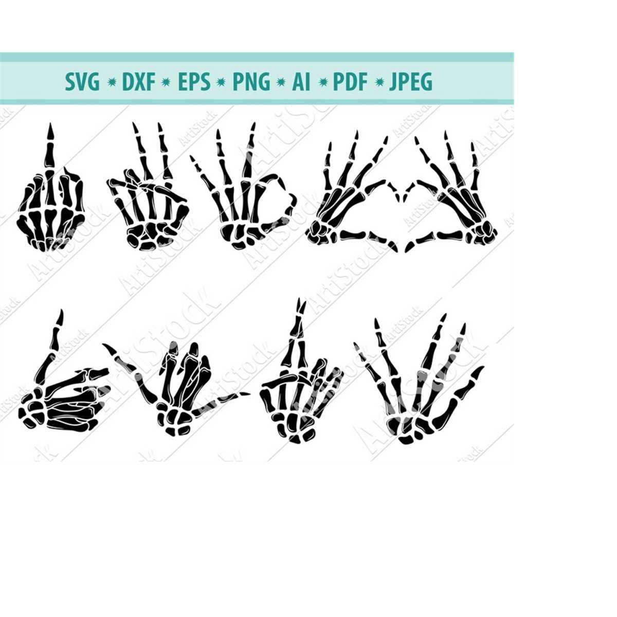 Skeleton hands Svg, Skeleton hand gestures Svg, Human bones | Inspire ...