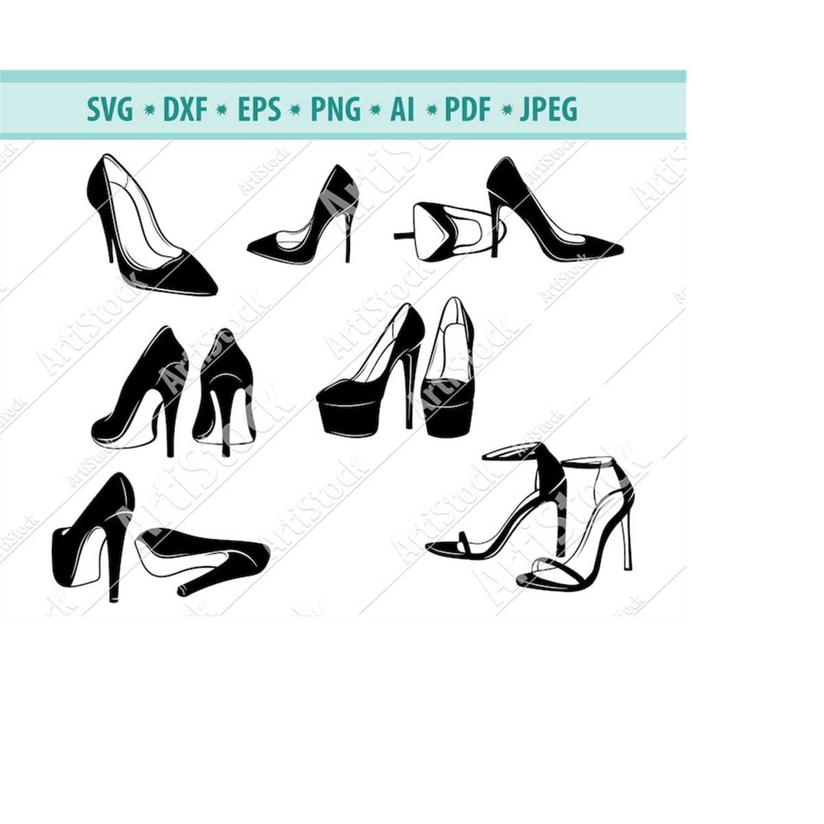 High Heels shoes SVG, High Heel Pump Shoe SVG, Woman Shoes | Inspire Uplift