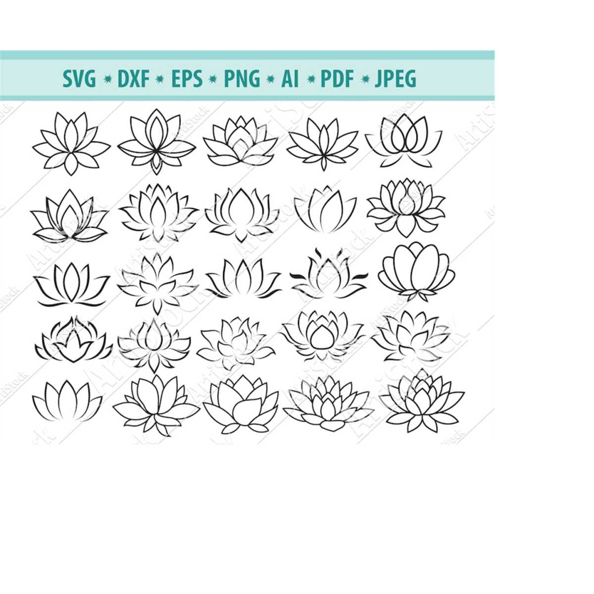 LOTUS SVG, Lotus clipart, Lotus flower, Flower svg, Floral s | Inspire ...