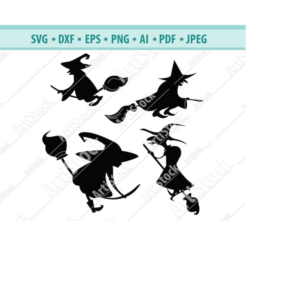 Witch Svg, Halloween Witch png, eps, svg, dxf, Halloween Cli | Inspire ...