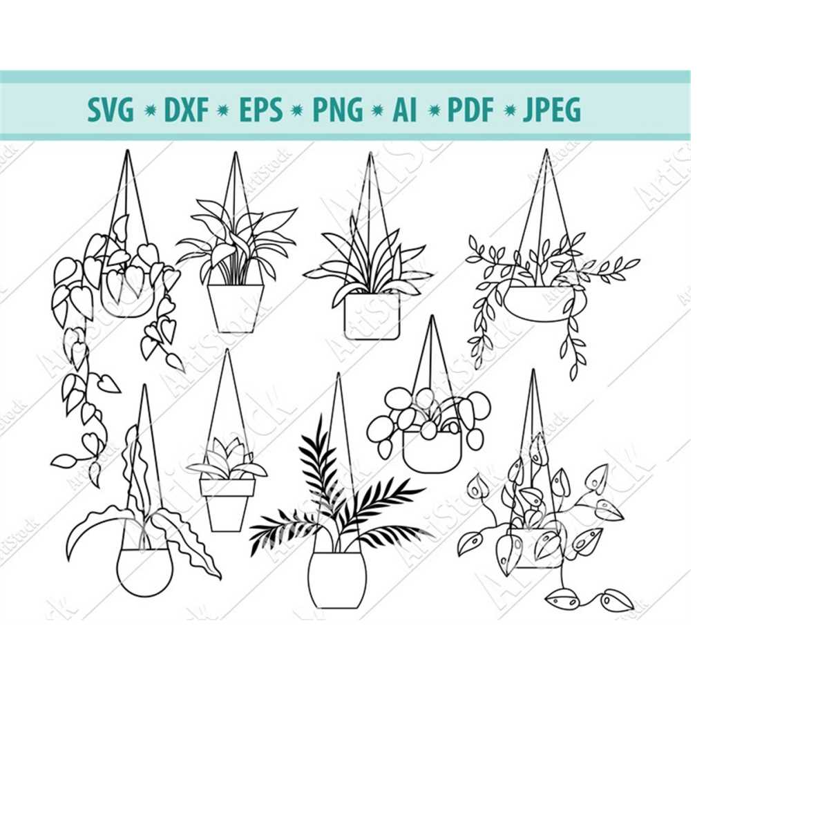 Plants SVG, Potted Plants Svg, Houseplants Svg, Flower Pot C | Inspire ...