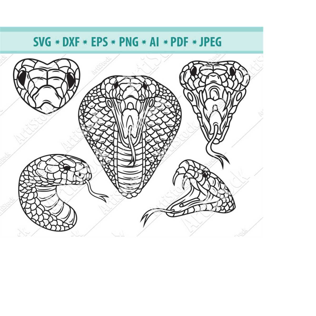 Snake Svg, Cobra SVG, Head Snake Clipart, Reptile Svg, File | Inspire ...