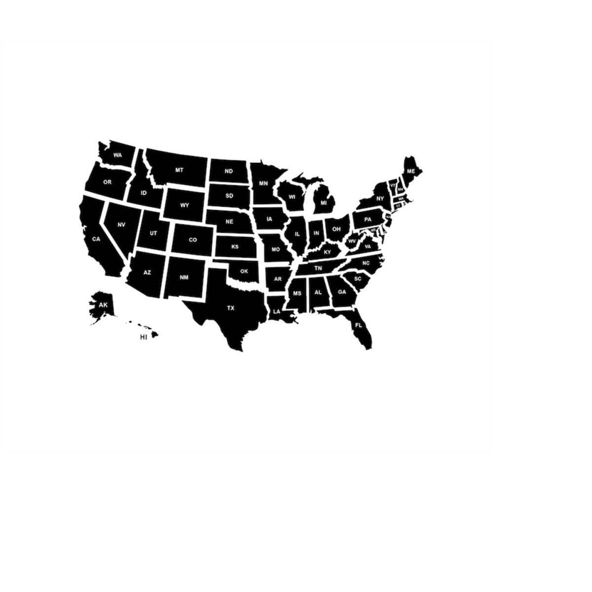 USA MAP SVG Files, States Svg Files For Cricut, All States S | Inspire ...