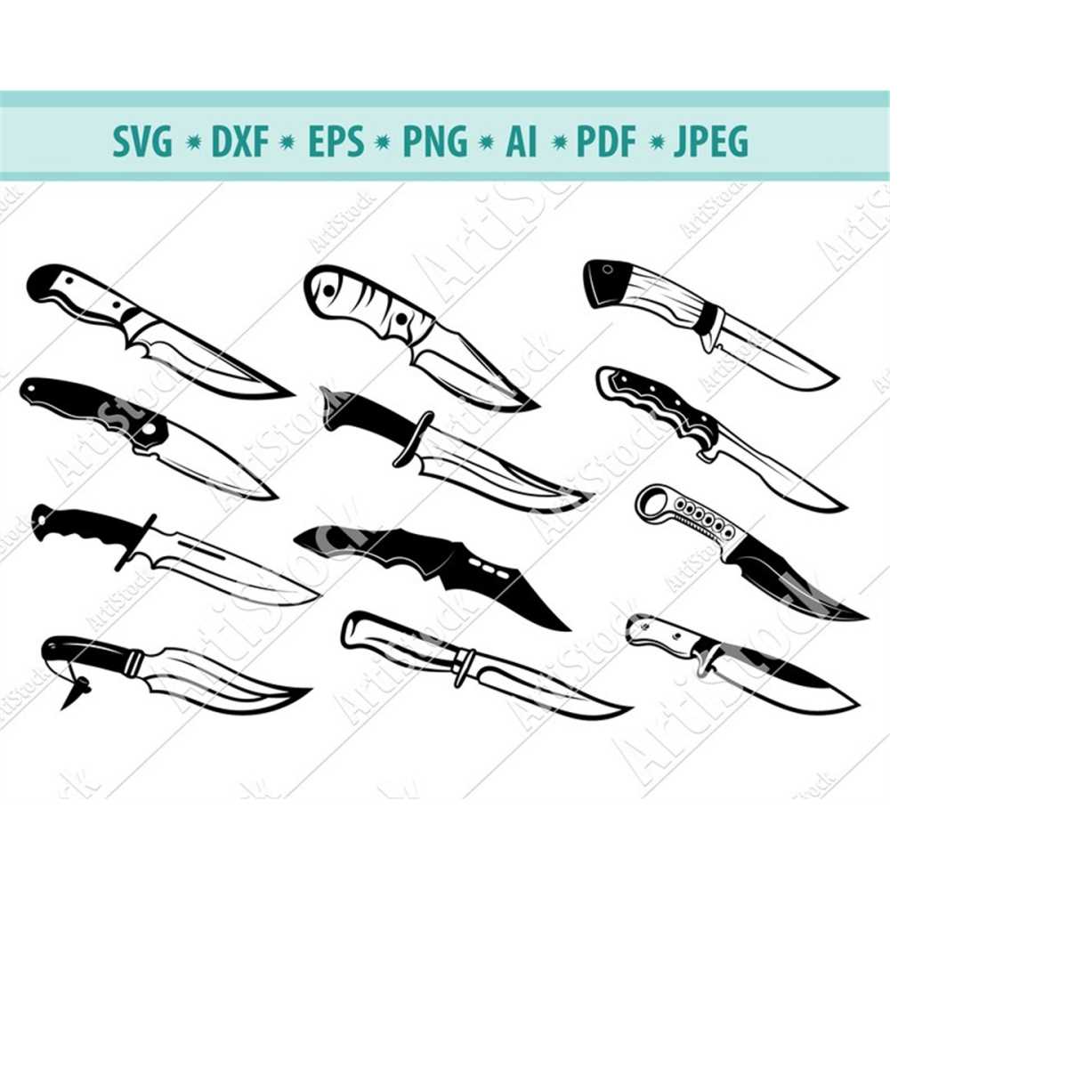 KNIFE SVG, knife clipart, knife cut file, dagger svg, weapon - Inspire ...