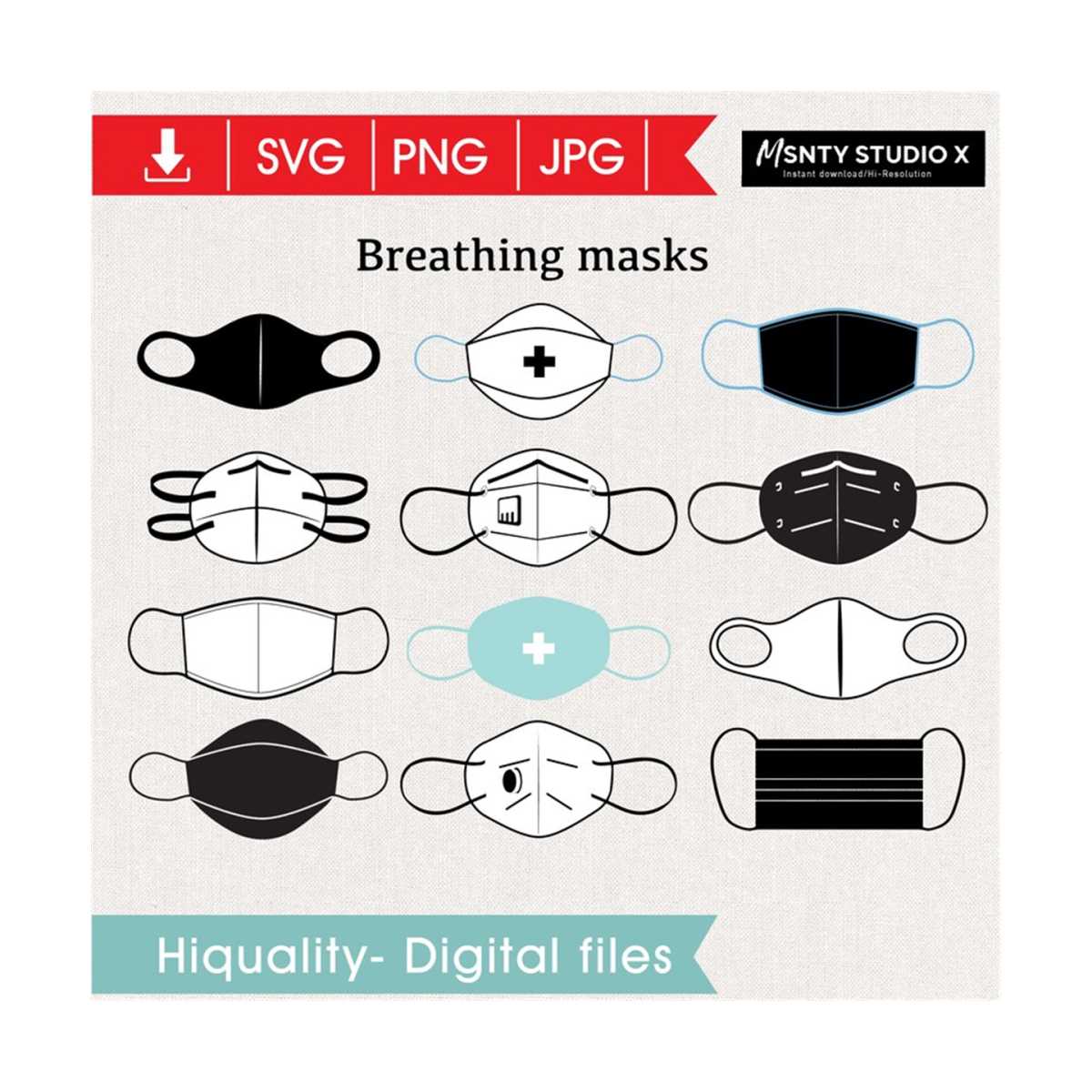 Face surgical mask svg bundle, Medical mask svg,Dust mask si | Inspire ...