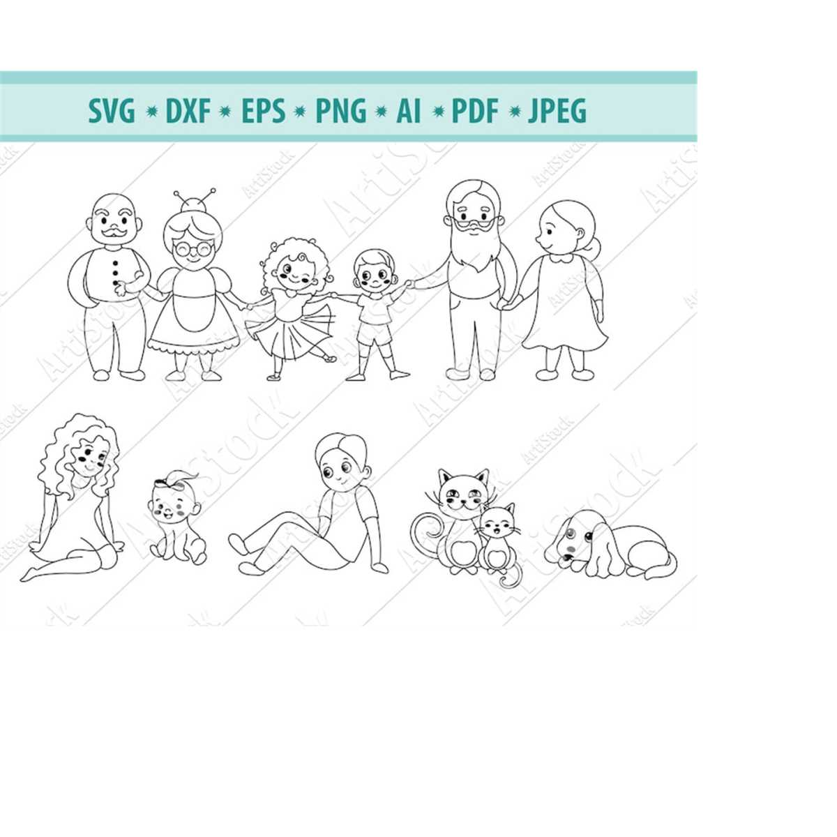 Happy family figure Svg File, Family cut files, Stick family | Inspire ...