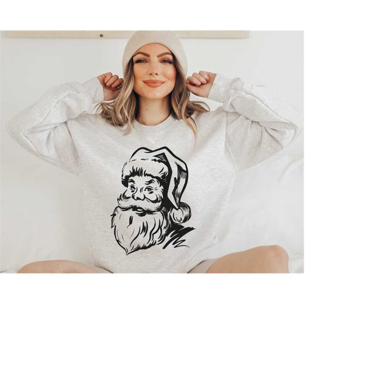 Vintage Christmas Sweatshirt | Santa Sweatshirt, Christmas S | Inspire ...