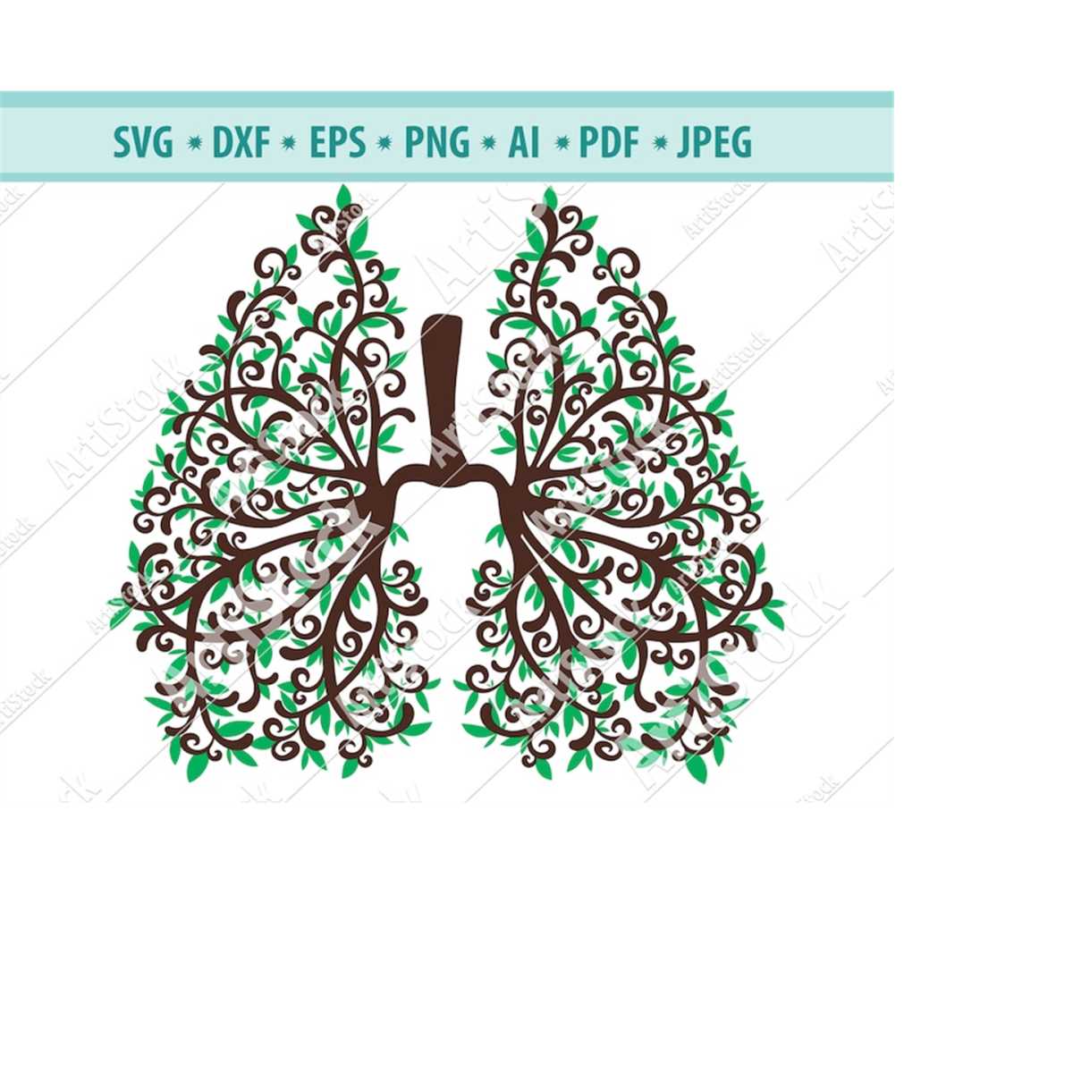 Human Lung svg, Lungs Svg Flowery, Human Lung Silhouette, Hu | Inspire ...