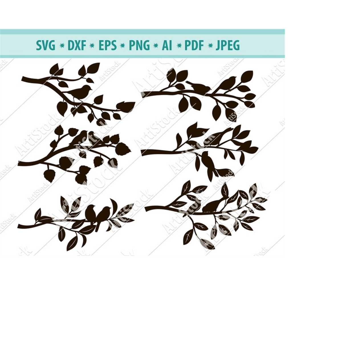 Flock of Birds SVG, Birds on branches Svg, Silhouette of bir | Inspire ...