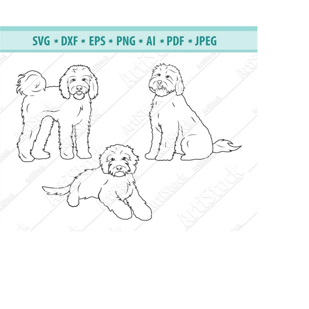 Goldendoodle SVG, Dog Silhouettes, Dogs SVG, Digital Cutting | Inspire ...