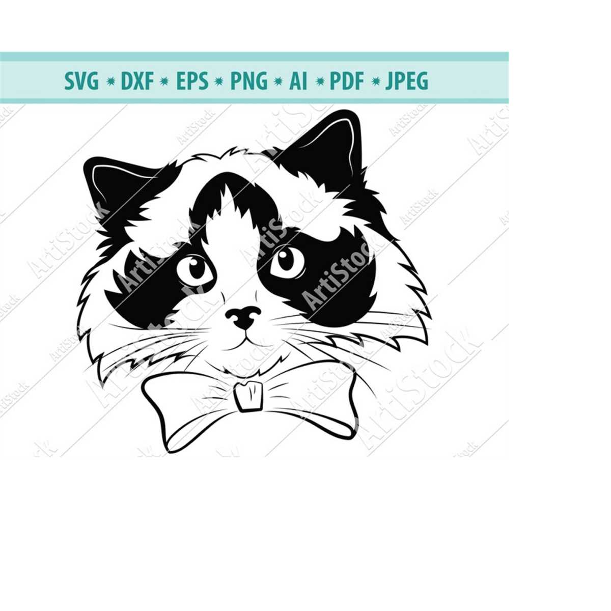 Cat SVG File, Stylized Cat Silhouette Svg, Png, Dfx, Cat Ima | Inspire ...