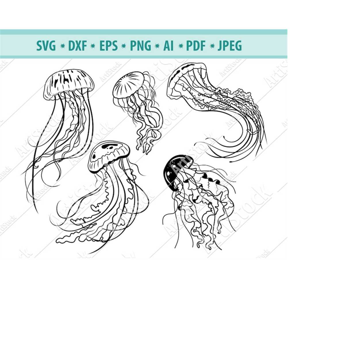Jellyfish SVG File, Medusa Svg, Jellyfish Clipart, Ocean ani - Inspire ...