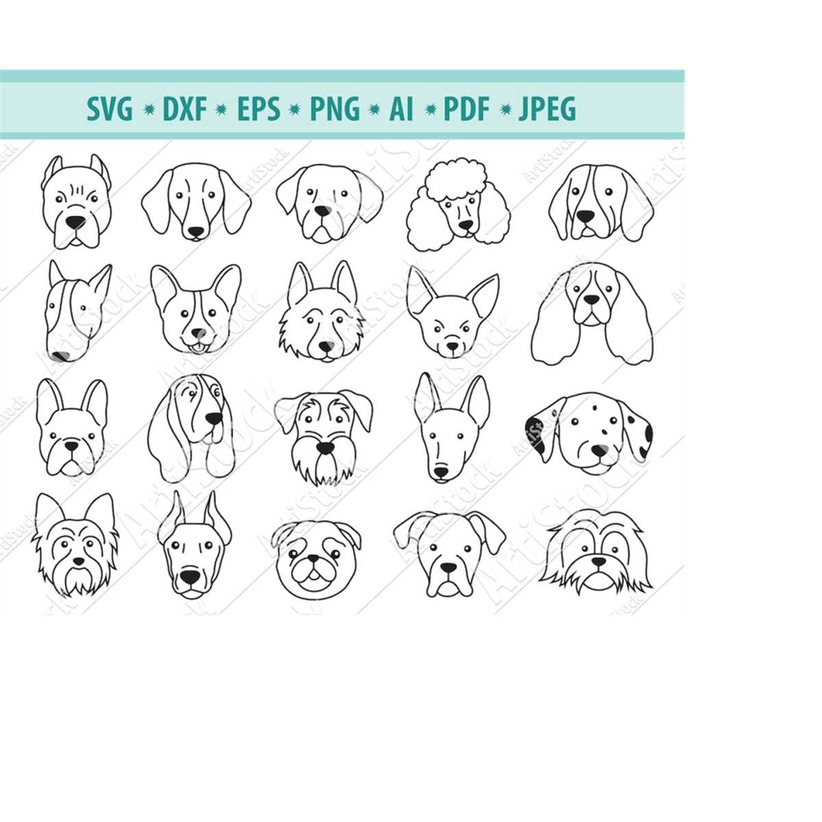 Dog Face Svg, Puppy Svg, Dog clipart, Dogs breeds Png, Cute | Inspire ...