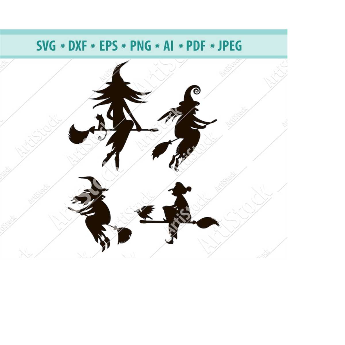 Witch Svg, Halloween Witch png, eps, svg, dxf, Halloween Cli | Inspire ...