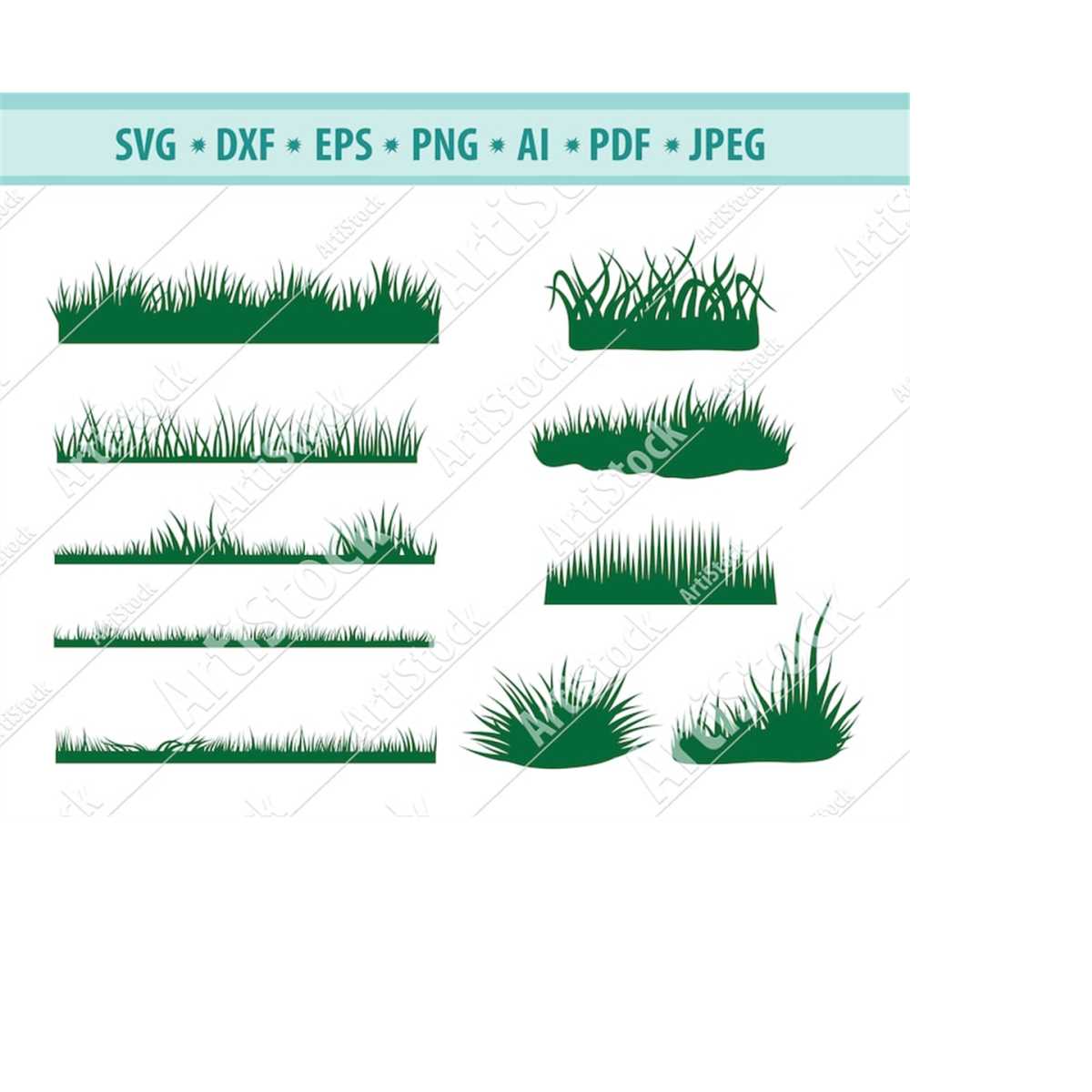 Grasses SVG File, Grass SVG, Grass Clipart, Wild Grass borde | Inspire ...
