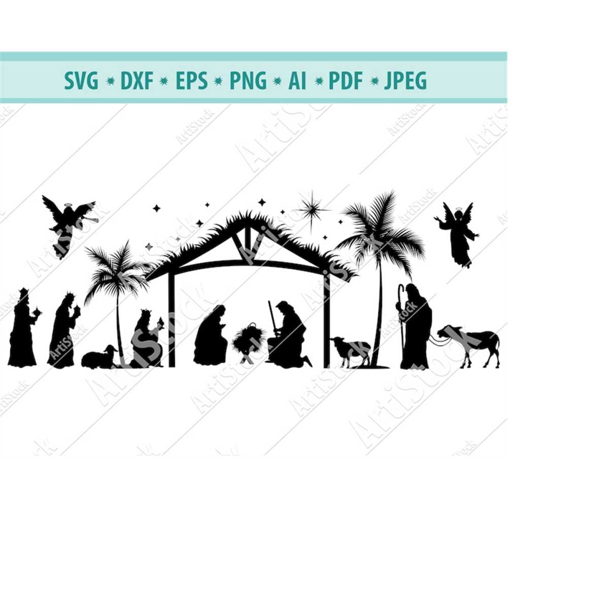 Nativity SVG, Nativity scene svg, Christmas SVG, Holiday Dec | Inspire ...